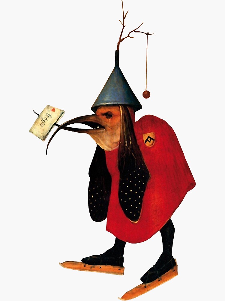 "Bosch Bird with Letter " Sticker for Sale by PeterwRamseth | Redbubble
