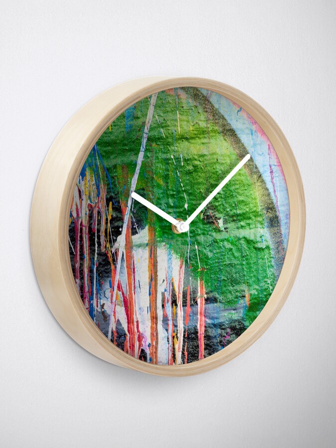 "Dripping paint graffiti wall" Clock for Sale by Juhku | Redbubble