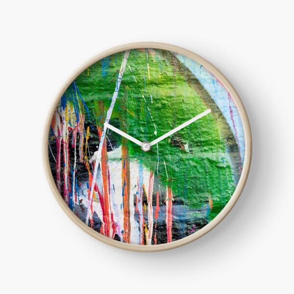 "Dripping paint graffiti wall" Clock for Sale by Juhku | Redbubble