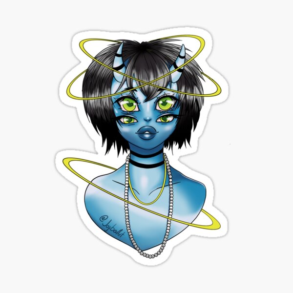 "Monster Oni Anime Girl" Sticker for Sale by JojiboiArt | Redbubble
