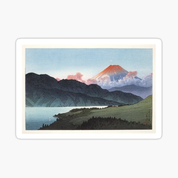 "Japanese Vintage Art Collection - Blushed Mt. Fuji" Sticker for Sale ...