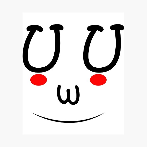 "uwu happy cute face emoticon " Photographic Print for Sale by ...