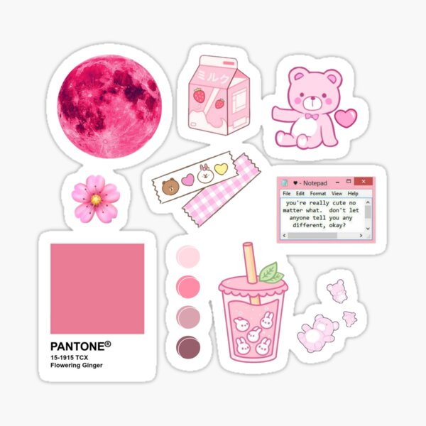 "Pink cute stickers " Sticker for Sale by Lavisharchives | Redbubble
