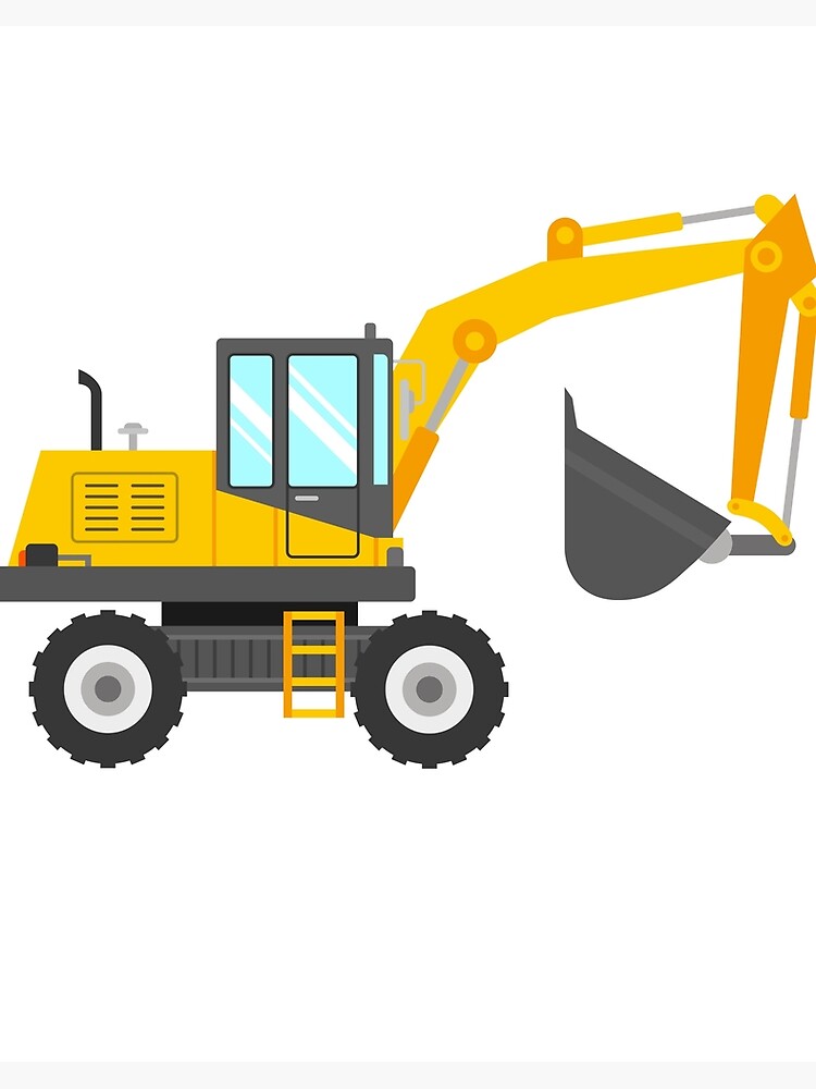 Lámina rígida for Sale con la obra «Excavadora linda para niños» de ...