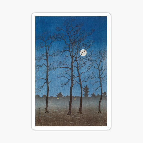"Japanese Vintage Art Collection - Silent Night - Moon" Sticker for ...