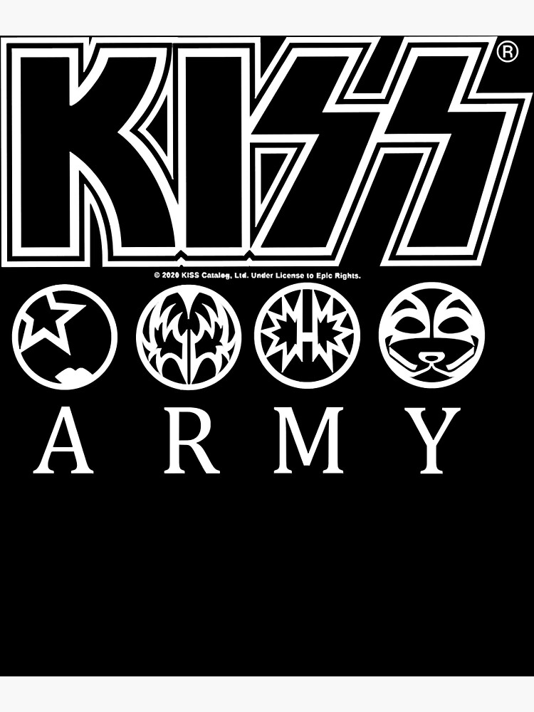 "KISS Logo KISS Army Starchild Spaceman Demon Catman White " Poster for ...
