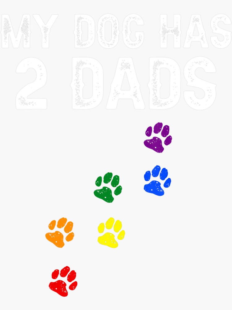Pegatina «Hombres Mi perro tiene dos papás Lgbt Ally Furry Pride Puppy ...