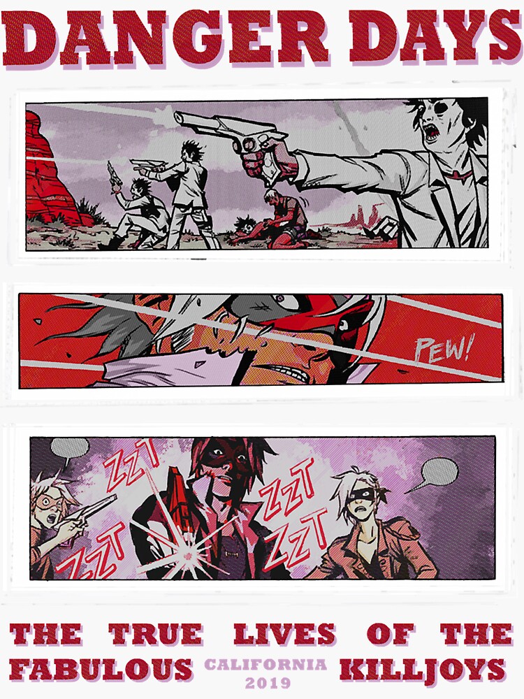 "Danger Days Vintage Comic" Sticker for Sale by RyiuaOpika | Redbubble