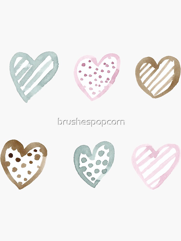 "Boho Hearts- Cute hearts stickers- Love stickers- Watercolor Stickers ...