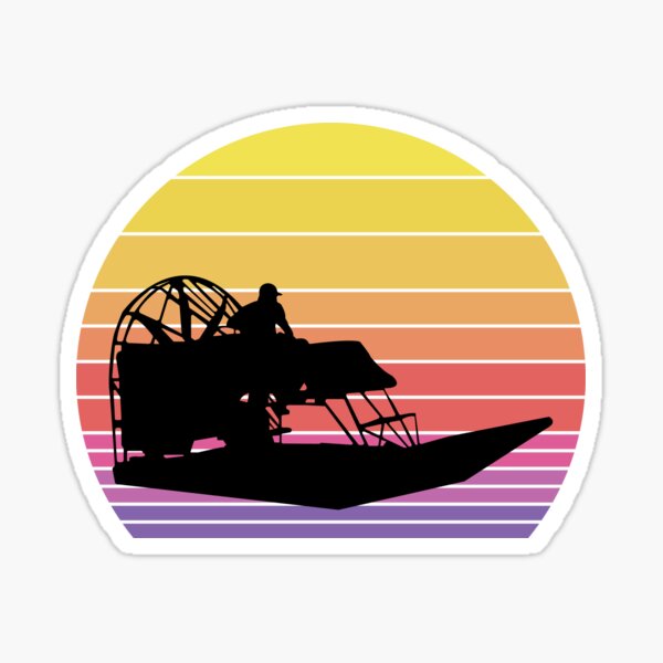"Airboat Fanboat Airboating Swamp boat Vintage Retro" Sticker for Sale ...