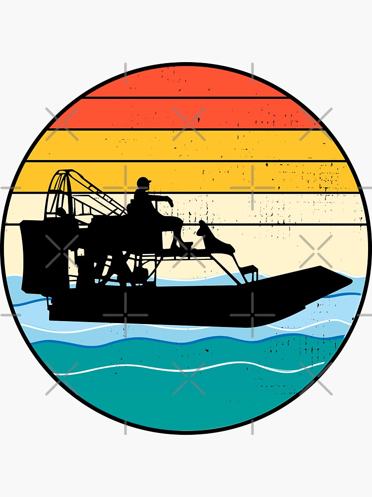 "Airboat Fanboat Airboating Swamp boat Vintage Retro" Sticker for Sale ...