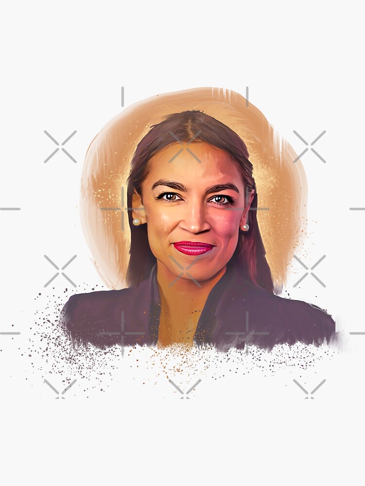 "AOC - Famous POLITICAL Portraits " Sticker for Sale by Chrisjeffries24 ...