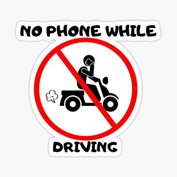 "No phone while driving!" Sticker for Sale by monji1croatia | Redbubble