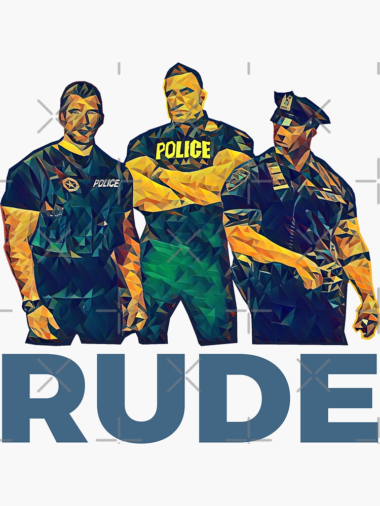 "RUDE (Police Cubism Theme)" Sticker for Sale by LiverpoolStore | Redbubble