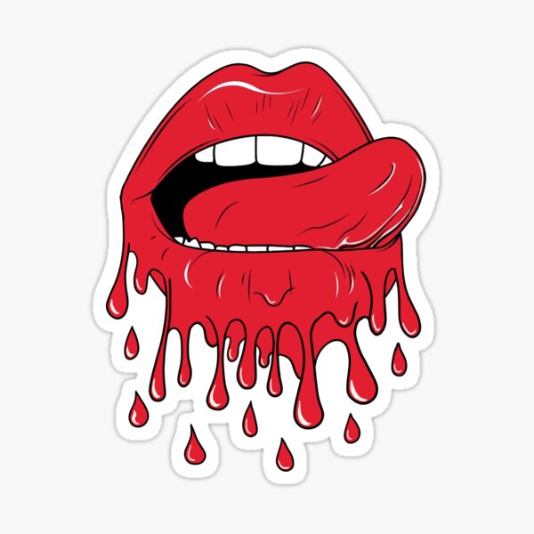 "Psychedelic Melting Lips" Sticker for Sale by GeorgiosT | Redbubble