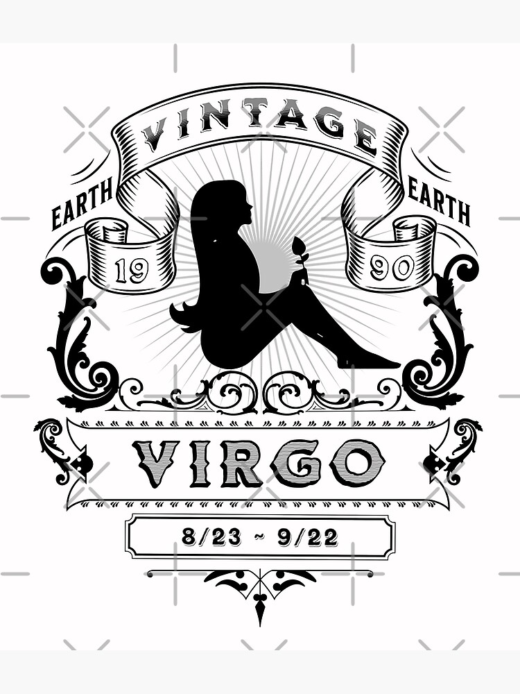 "The Zodiac Sign of Virgo Black and White 1990" Poster for Sale by ...