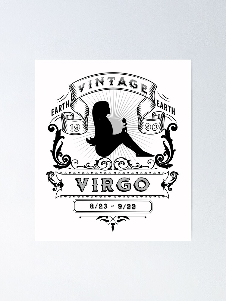 "The Zodiac Sign of Virgo Black and White 1990" Poster for Sale by ...