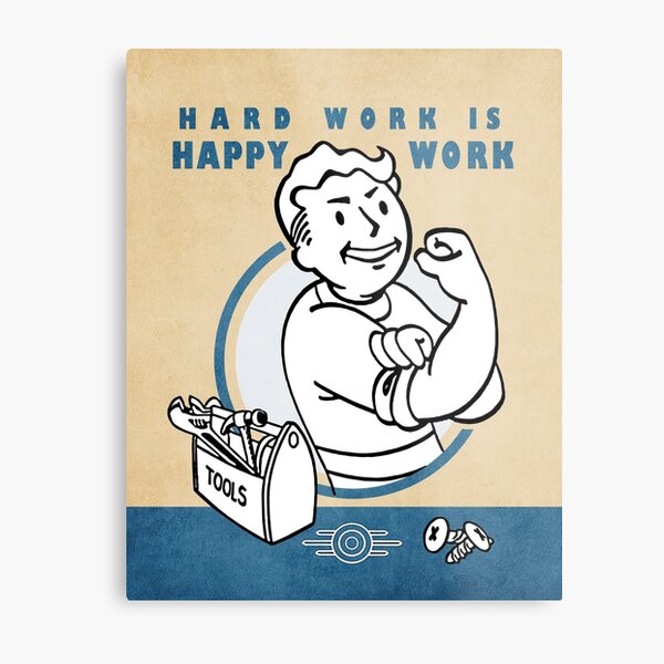 "Fallout 4 Vault Boy Poster - 10/14 ┃Hard Work Is Happy Work┃ Post ...