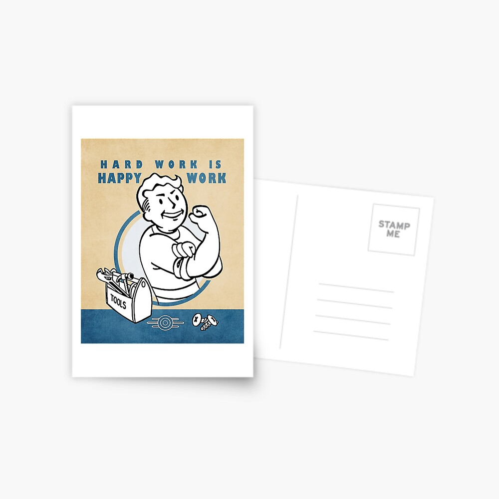 "Fallout 4 Vault Boy Poster - 10/14 ┃Hard Work Is Happy Work┃ Post ...