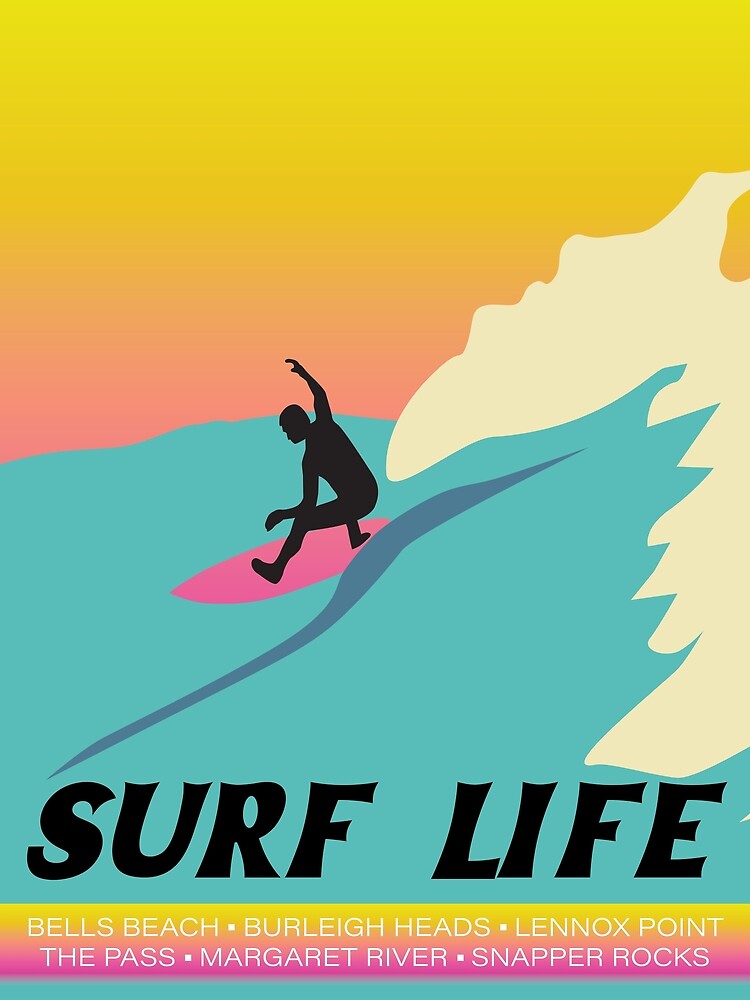 "SImple Surf Beach Poster - 80s Style" Art Print for Sale by SeaLarkArt ...