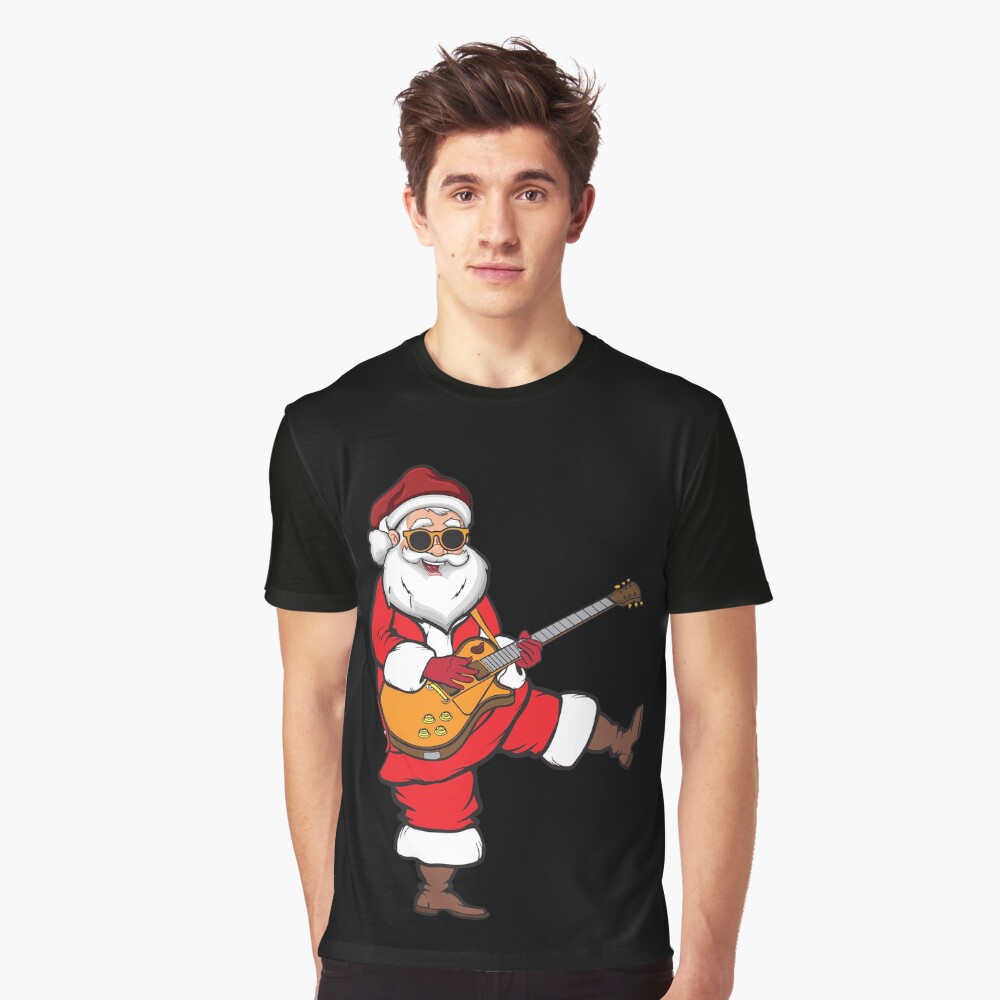 "Guitar Christmas Hard Rock Santa Claus Guitarist Gift" Socks for Sale ...