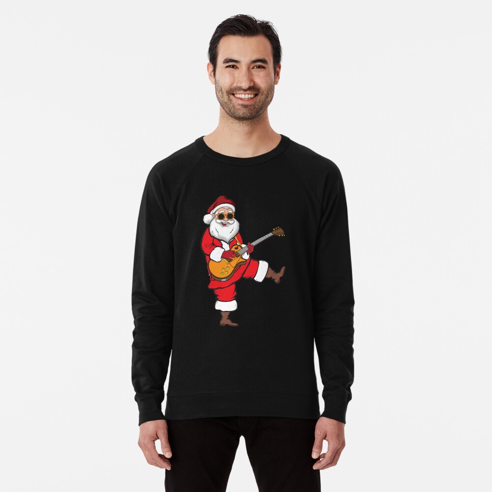 "Guitar Christmas Hard Rock Santa Claus Guitarist Gift" Socks for Sale ...