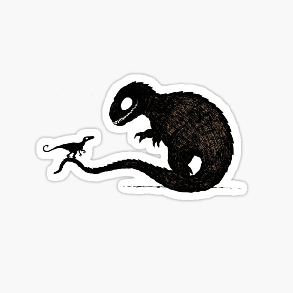 "T Rex & Raptor" Sticker by djrbennett | Redbubble