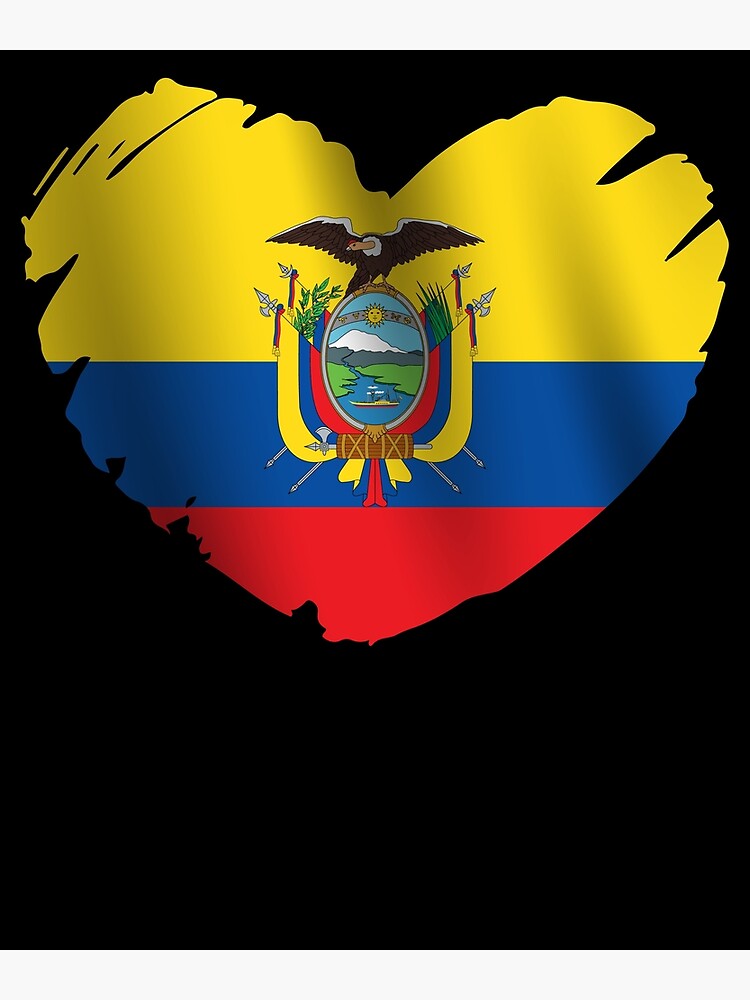 Póster «Bandera de Ecuador en forma de corazón amantes de Ecuador» de ...