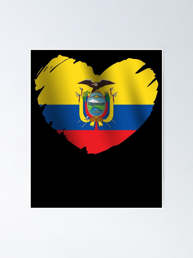 Póster «Bandera de Ecuador en forma de corazón amantes de Ecuador» de ...