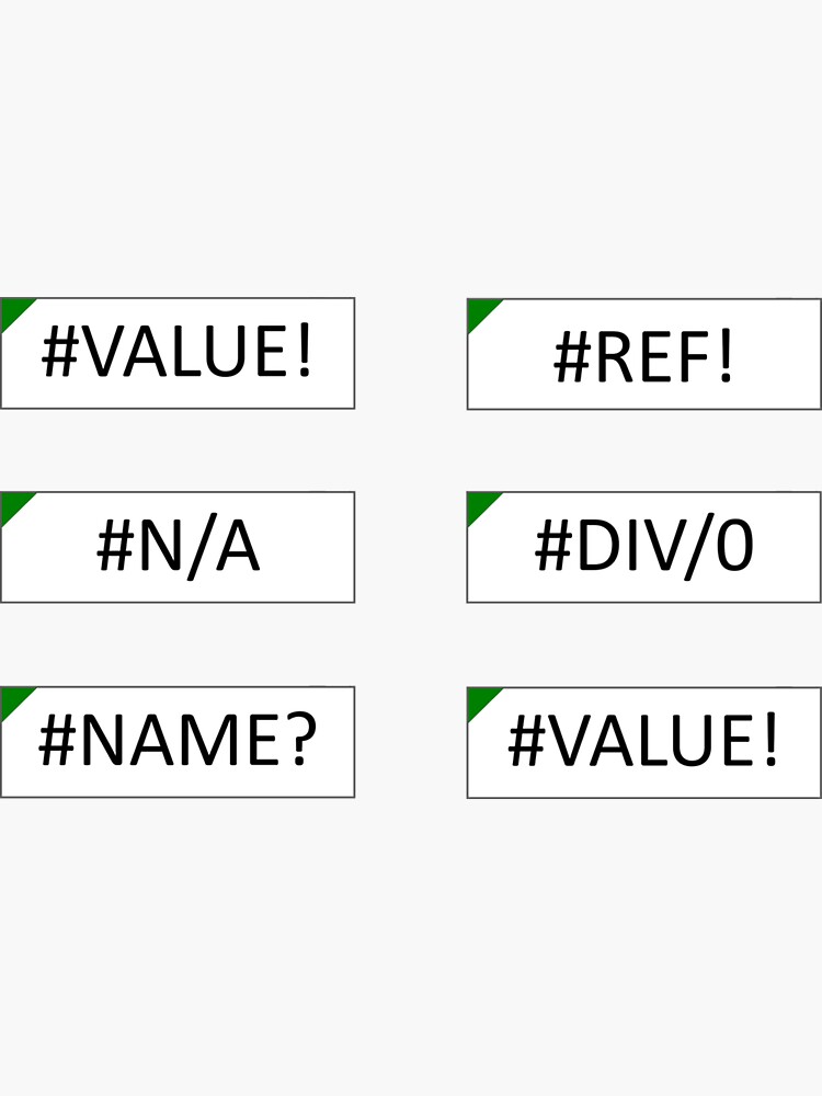 "Excel Error Bundle" Sticker for Sale by Medd-99 | Redbubble