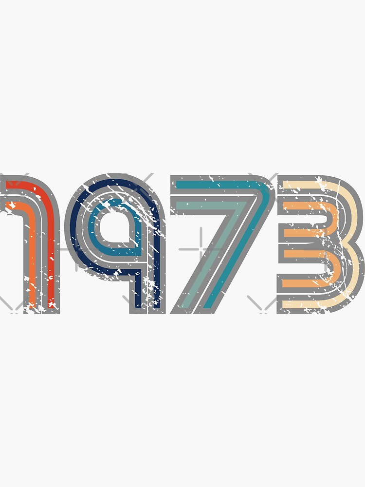 "1973 retro vintage colours " Sticker for Sale by TipTopTapo | Redbubble
