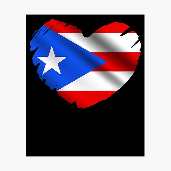 Lámina fotográfica «Bandera De Puerto Rico En Forma De Corazón ...