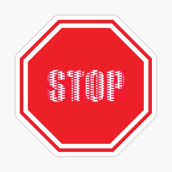 "stop " Sticker for Sale by iamsrdjan | Redbubble