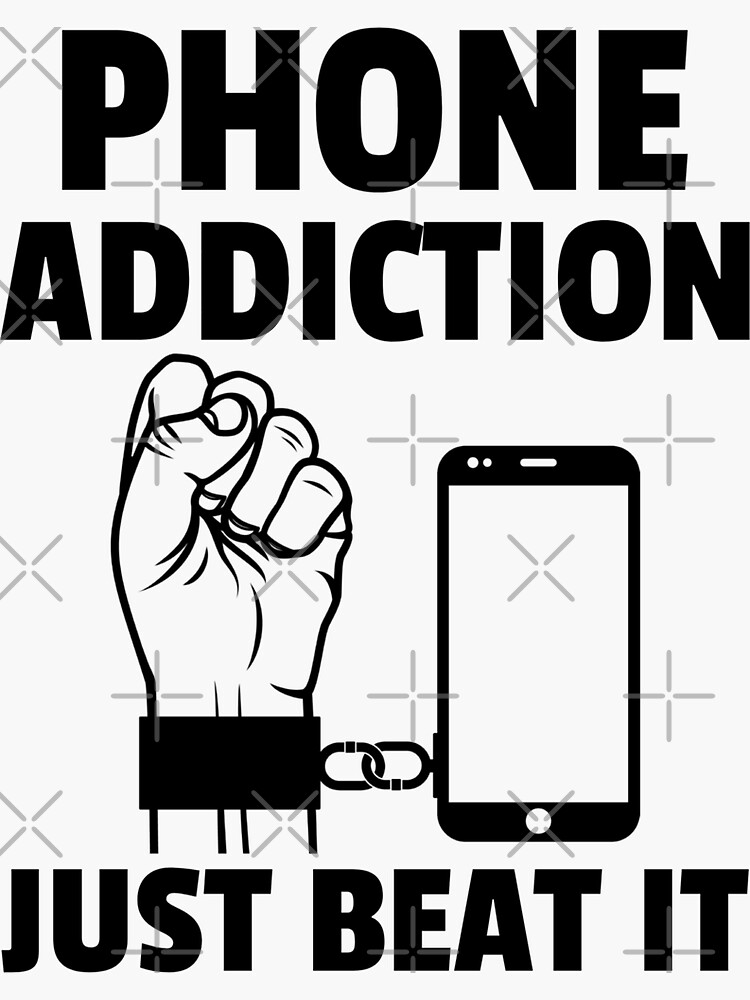 "Mobile Phone Addiction" Sticker for Sale by art-master1 | Redbubble