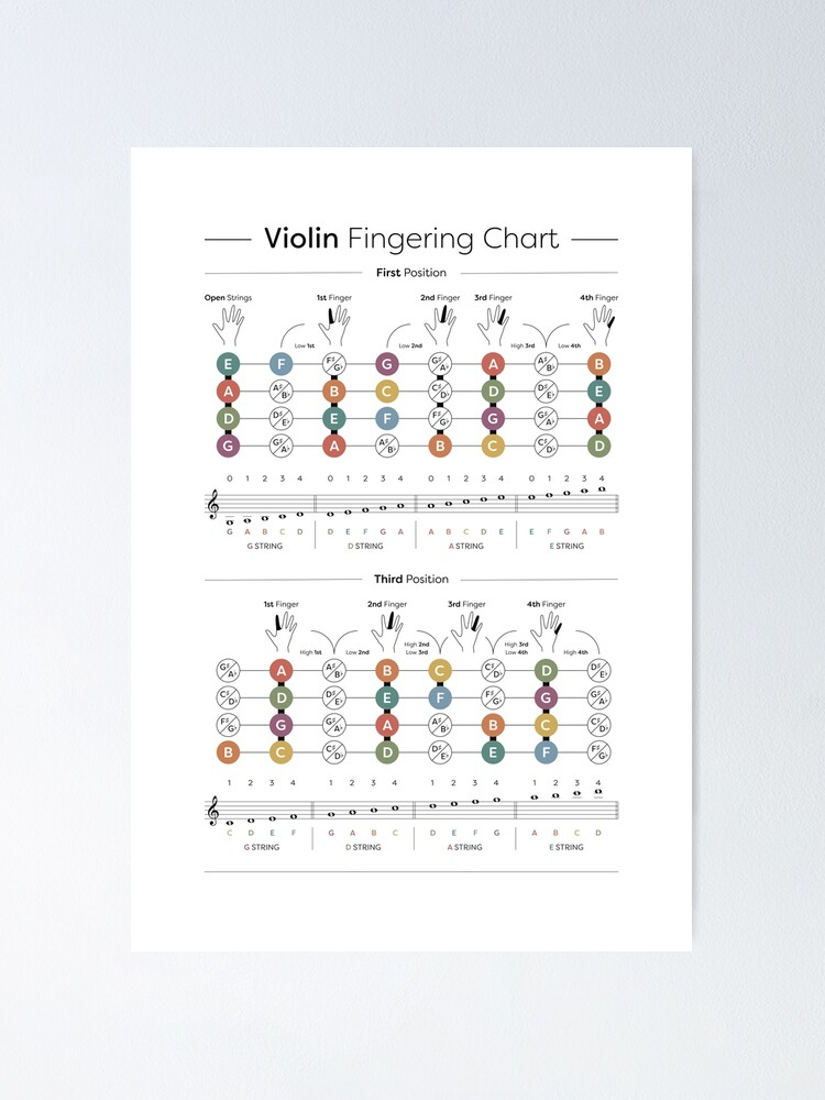 "Violin Finger Position Chart" Poster for Sale by pennyandhorse | Redbubble