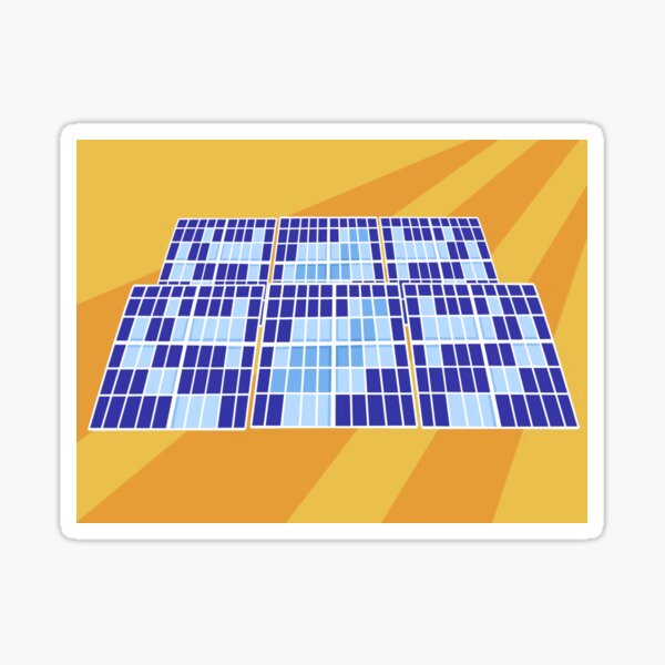 "Solar Panels with Sun Rays" Sticker for Sale by renilatour | Redbubble