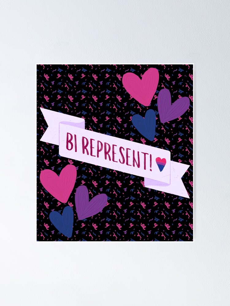 "Bi Represent! Art Design with Pattern Cute" Poster for Sale by The ...