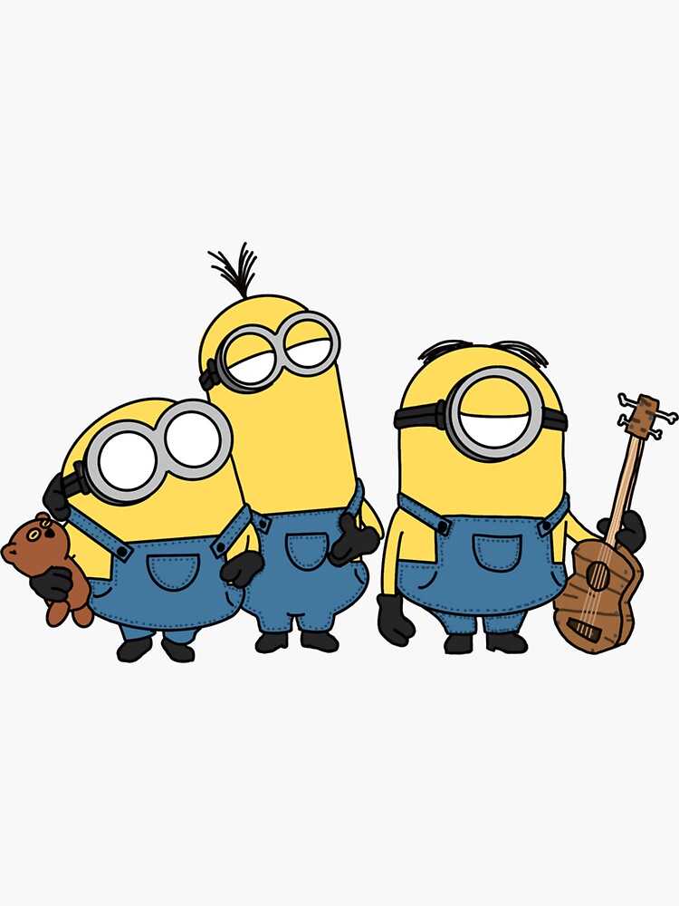 "Minion Music Band" Sticker for Sale by Joanna-Asia | Redbubble