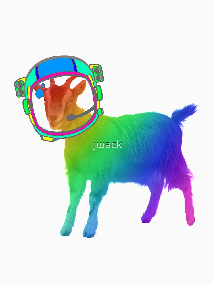 "Rainbow Astronaut Goat in Space" T-shirt for Sale by jwack | Redbubble ...