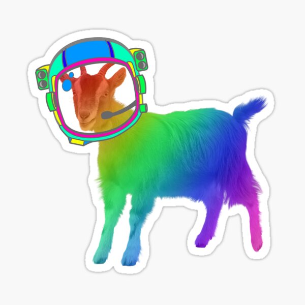 "Rainbow Astronaut Goat in Space" Sticker by jwack | Redbubble