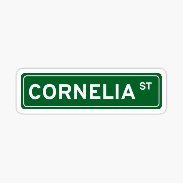 "Cornelia Street Road Sign" Sticker for Sale by Runnerg1rl | Redbubble