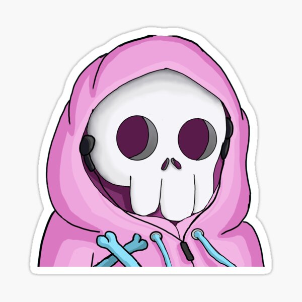 "Vibing Skeleton" Sticker for Sale by TheWIZARDU | Redbubble