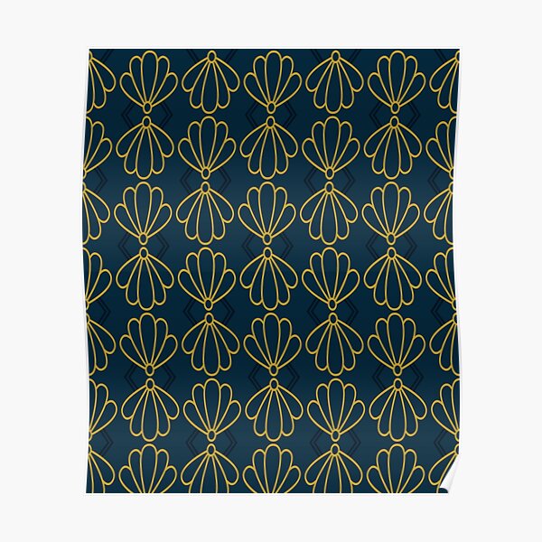 "Art Deco design blue and gold" Poster for Sale by thetihastore | Redbubble