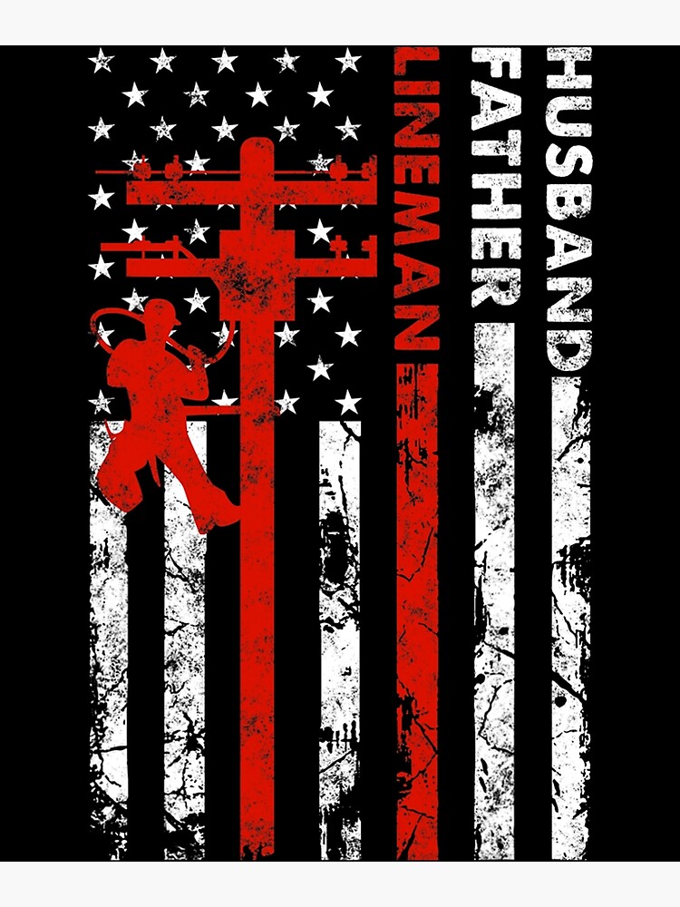 "Electric Cable Lineman Husband Father Dad Fathers Day gift" Poster for ...