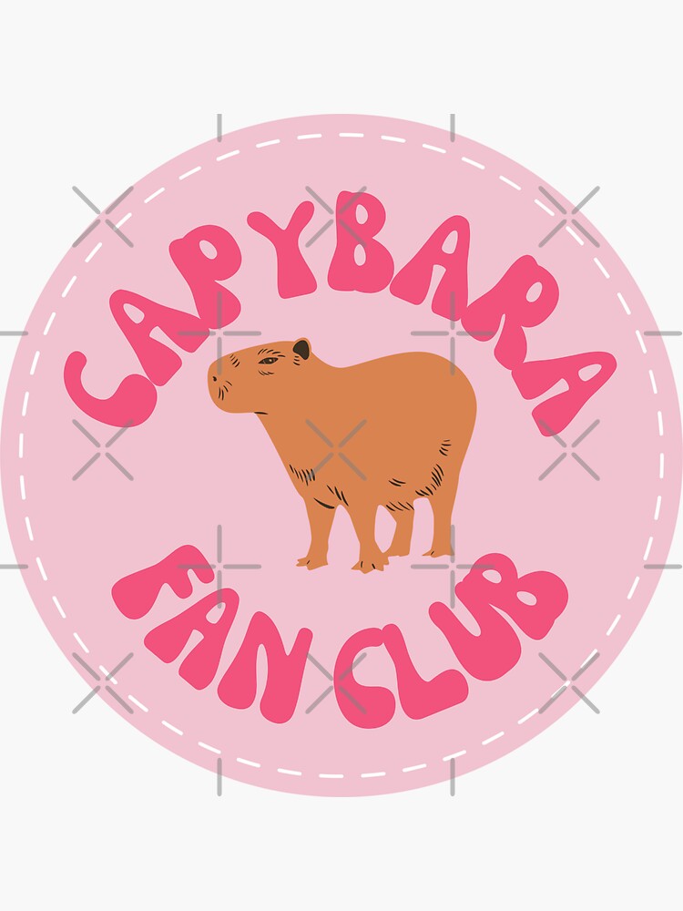 "Capybara Fan Club" Sticker for Sale by groovyfolk | Redbubble
