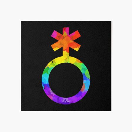 "Non-binary symbol in rainbow colours " Art Board Print for Sale by ...