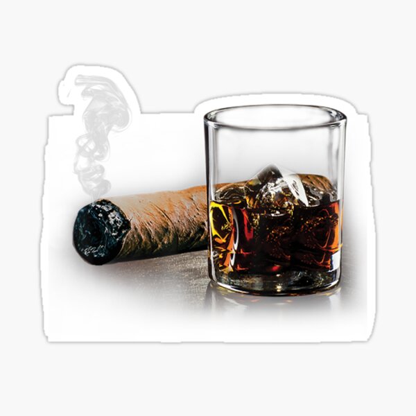"Cigar and Bourbon Great for Cigar Lounge Lovers" Sticker for Sale by ...