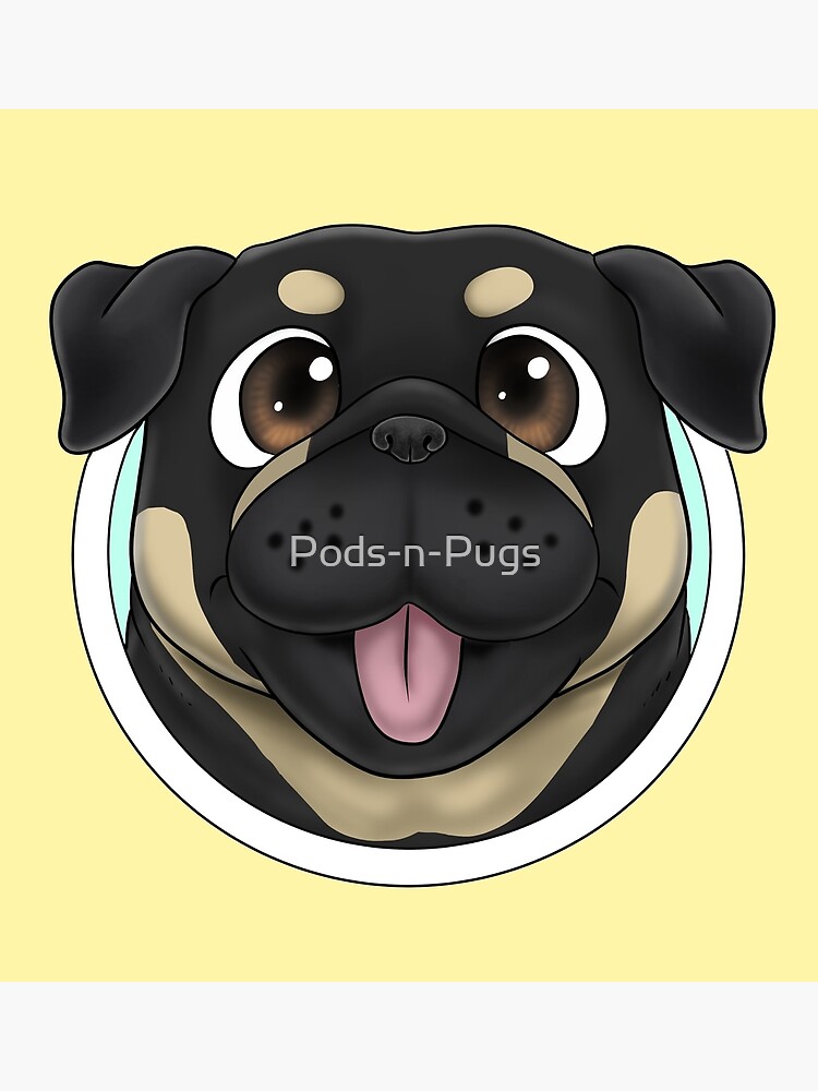"Pug Pals (Black Tan)" Poster for Sale by Pods-n-Pugs | Redbubble