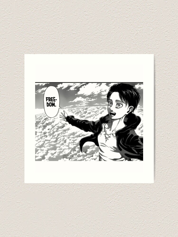"Eren Jaeger freedom manga panel" Art Print for Sale by Harsha-k-m ...