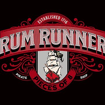 "Rum Runner Pieces of 8 Pirate Ship Red" Sticker for Sale by Emeris ...